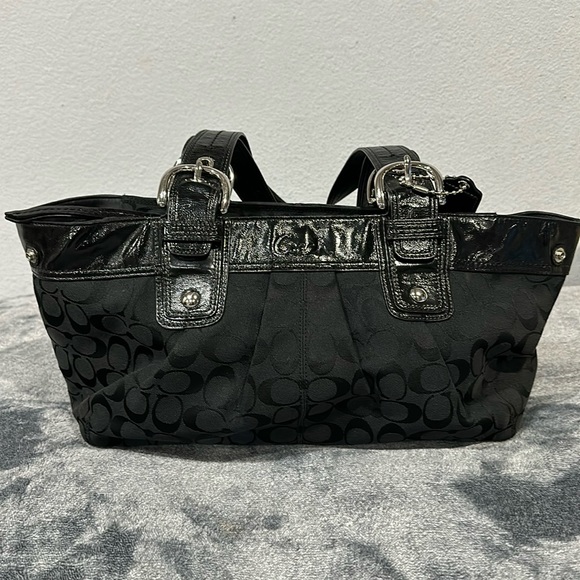 Coach | Bags | Coach Soho Medium Shouldertote Bag Coach Logo In Black | Poshmark